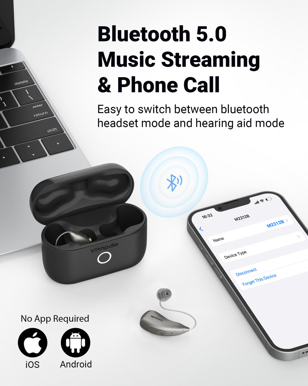 3-in-1 Rechargeable Bluetooth OTC Hearing Aids – Vitopdia